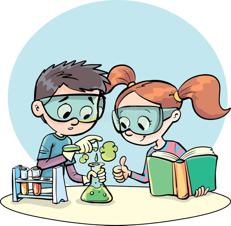 Children Perform a Test Tube Experiment Stock Illustration ...