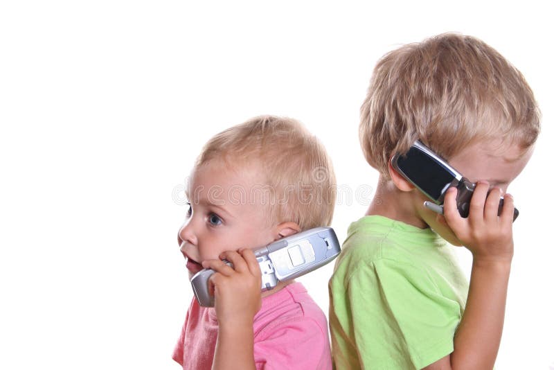 Children with phones stock photo. Image of glad, fingers - 1141336