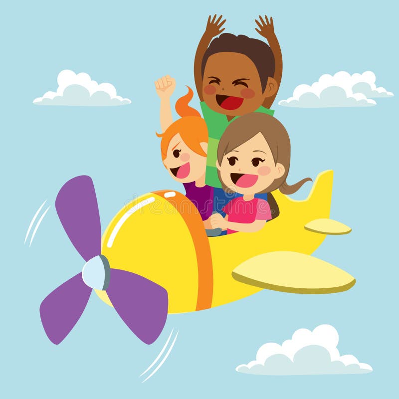 Children Plane Fun stock vector. Illustration of flat - 88413646