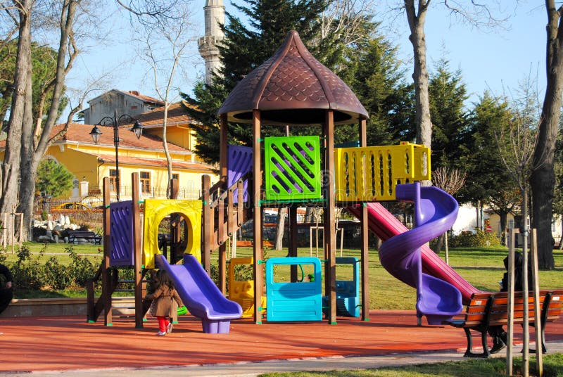 Children Play the Child S Ground in Park Stock Image - Image of ...