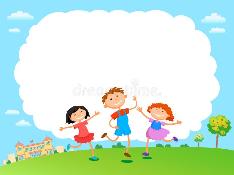 Children Play Clouds Design Over Sky Background Vector Illustration ...