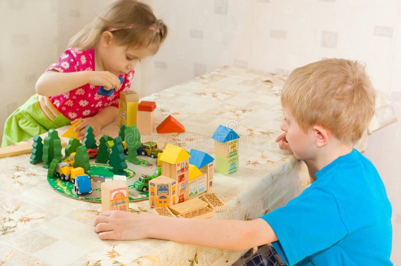 Children play cube stock image. Image of stand, girl - 14009479