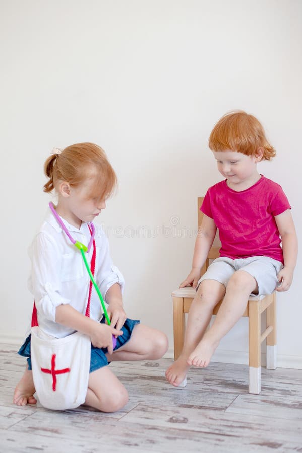 Children Play Doctor and Patient Stock Image - Image of children, love ...