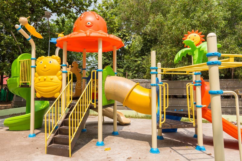 Children Play Ground in Park of Thailand. Stock Photo - Image of ...