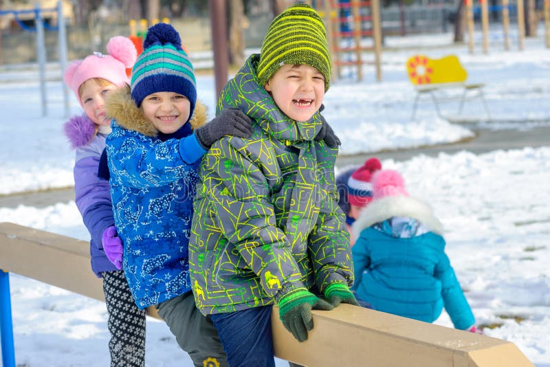 Group Of Friends Playing And Having Fun In A Beautiful Autumn Park ...