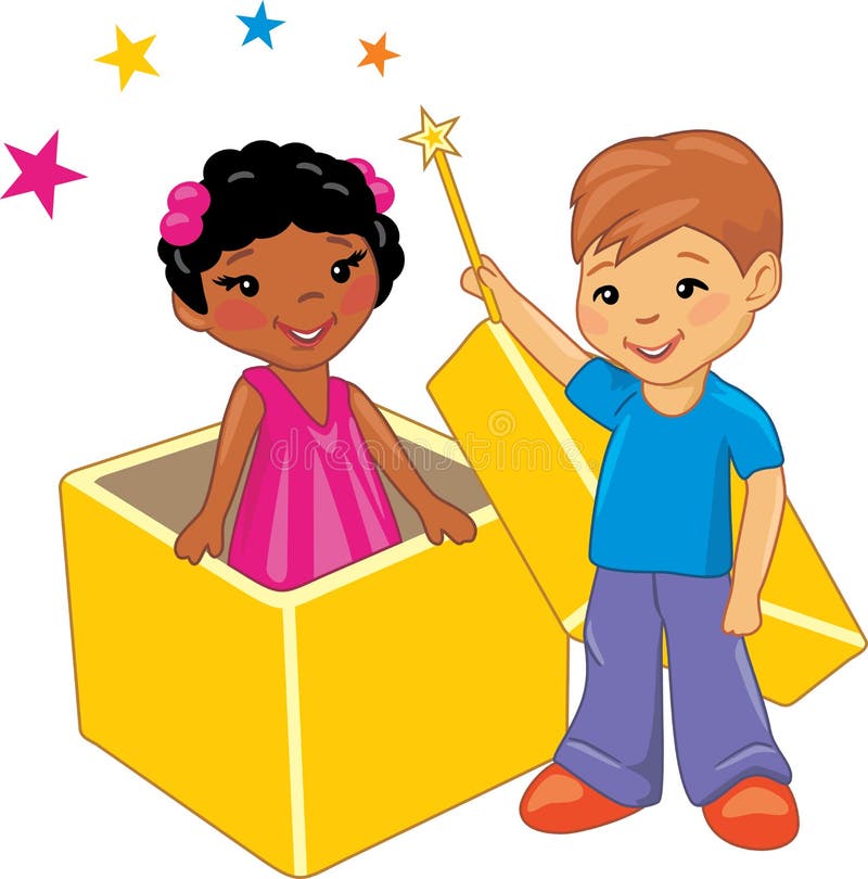 Children play the magic stock vector. Illustration of attractive ...