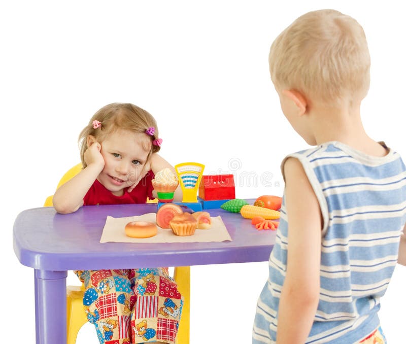 Children play shop stock image. Image of seller, white - 11764381