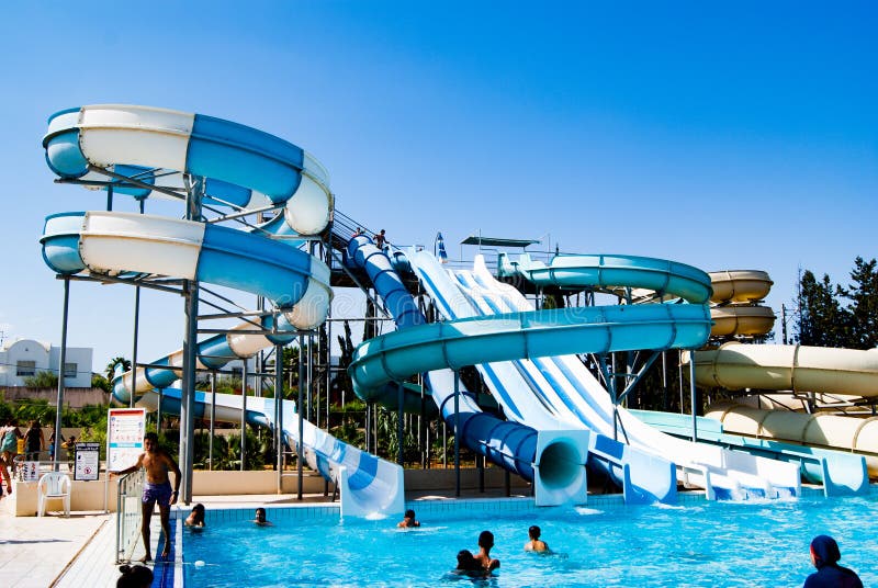 Children Play Slides in an Aquapark Editorial Image - Image of ...