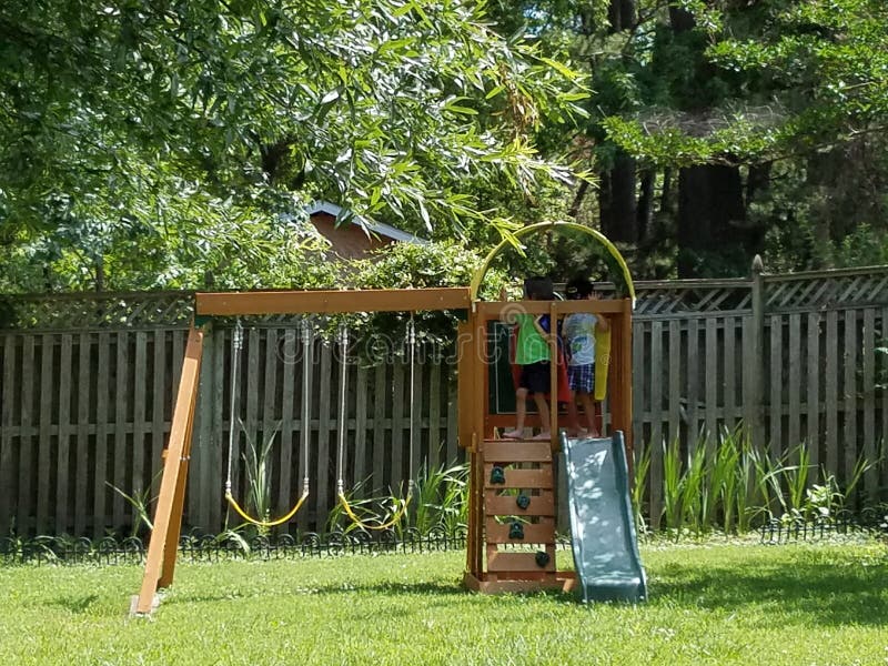 Children on play structure stock image. Image of grass - 95213193