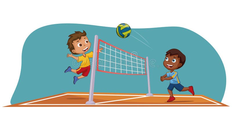 Children Play Volleyball. Volleyball Illustration Stock Vector ...