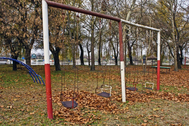Children Playground in the Fall Stock Image - Image of memories, park ...