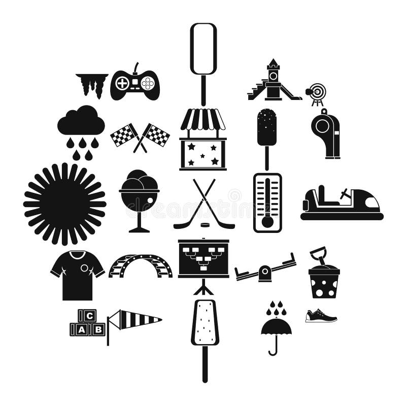 Children Playground Icons Set, Simple Style Stock Vector - Illustration ... Children Playground Icons Set, Simple Style Stock Vector - Illustration ...