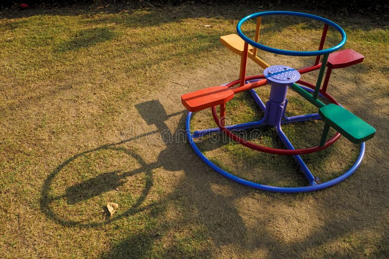 Children Playground Merry-go-round in the Park Stock Image - Image of ...