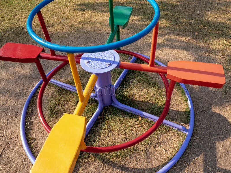 Children Playground Merry-go-round in the Park Stock Photo - Image of ...