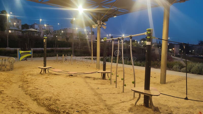 Children Playground Sand Swing Night Summer Stock Photo - Image of ...