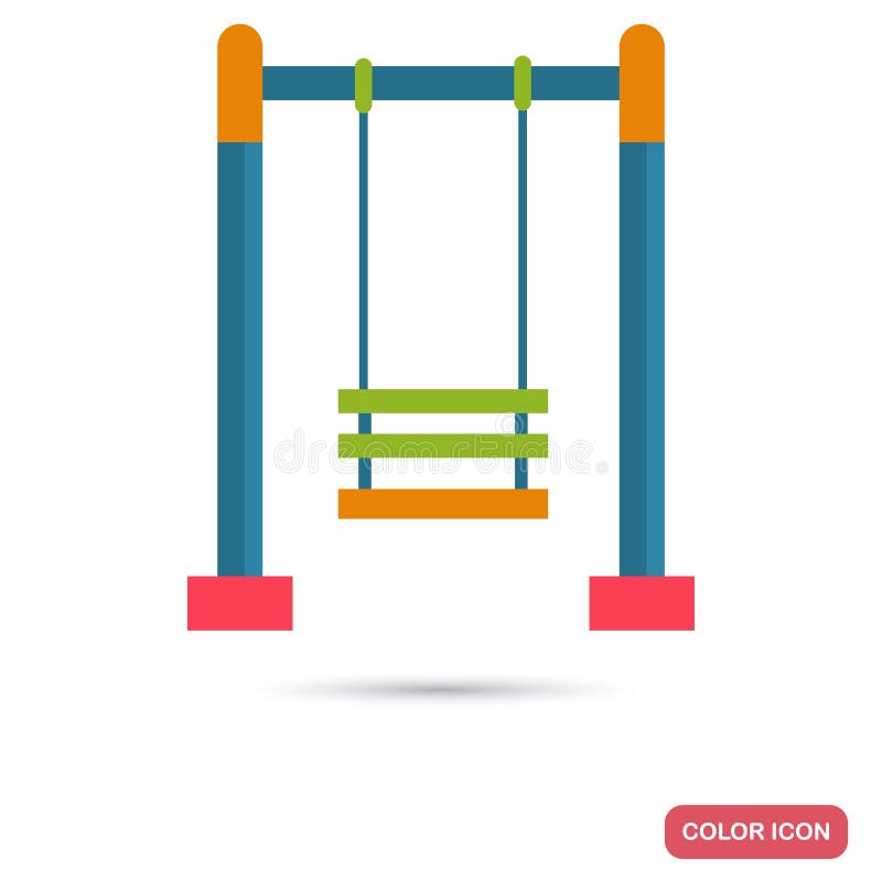 Children Playground Swing Color Icon in Flat Design Stock Illustration ...