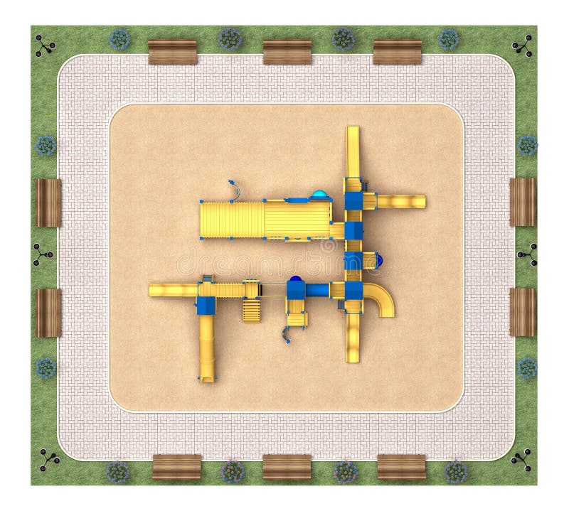 Children Playground Top View Stock Illustration - Illustration of game ...