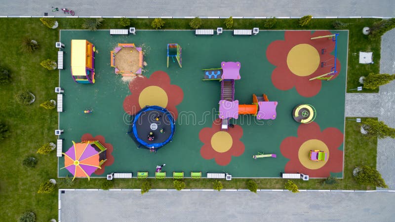 Children Playground. Top View Stock Photo - Image of city, childhood ...