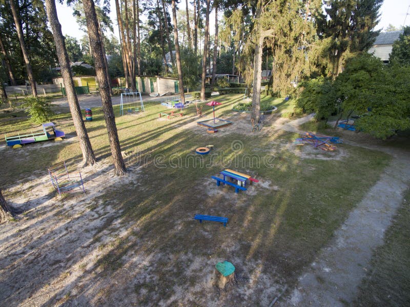 Children Yard, View from Above Stock Photo - Image of aerial, outside ...