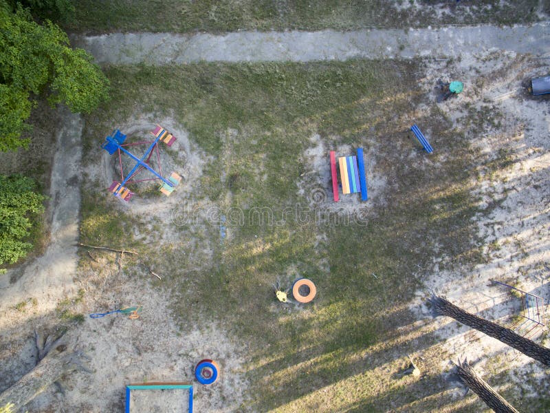 Children Yard, View from Above Stock Photo - Image of exercise, city ...