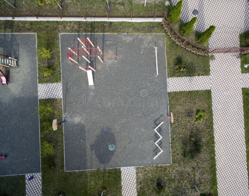 Children Yard, View from Above Stock Image - Image of leisure ...