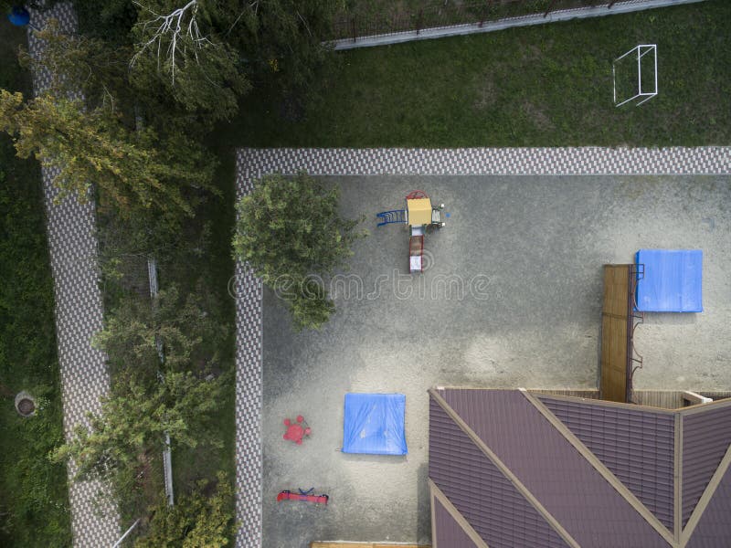 Children Yard, View from Above Stock Photo - Image of activity, park ...