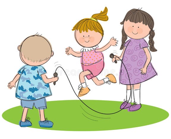 Children Playing Jump Rope Stock Illustrations – 799 Children Playing ...