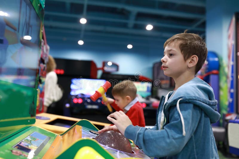 Children Playing in Amusement Park Stock Image - Image of game, arcade ...