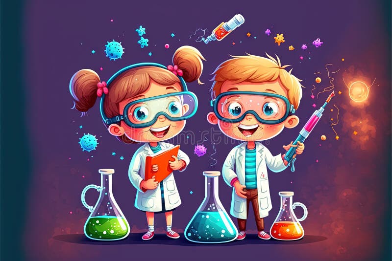Children Playing As Scientist Illustration Generative Ai Stock ...
