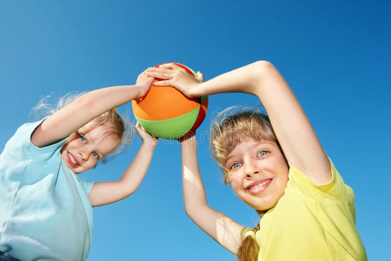 Children Playing with Ball. Stock Photo - Image of love, happiness ...