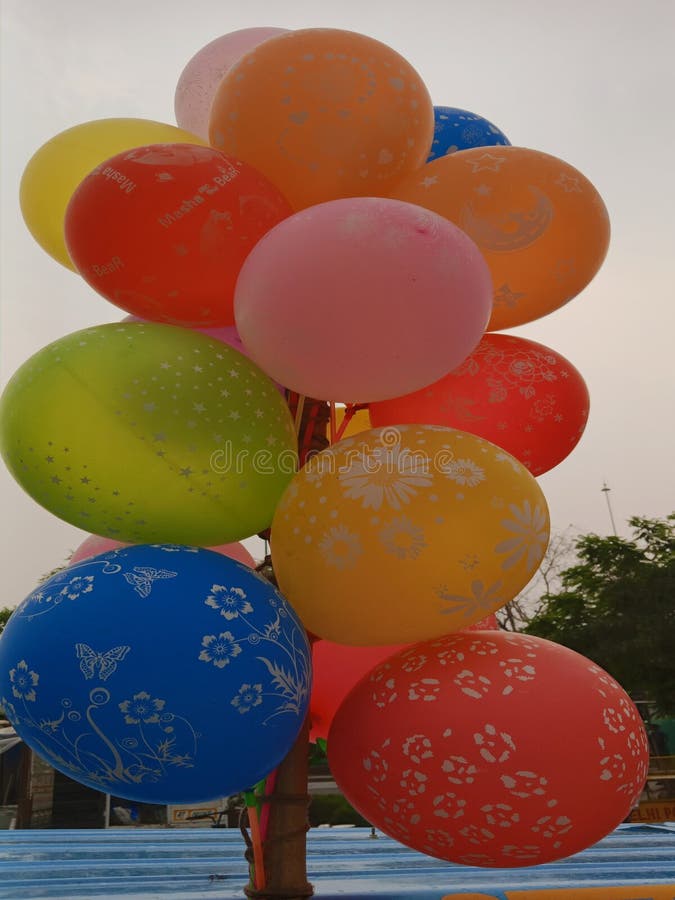 Children Playing Balloons with All Colours Stock Photo - Image of ...