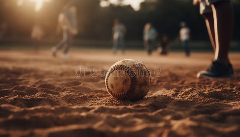 Children Playing Baseball on a Sunny Field, Enjoying Outdoor Teamwork ...