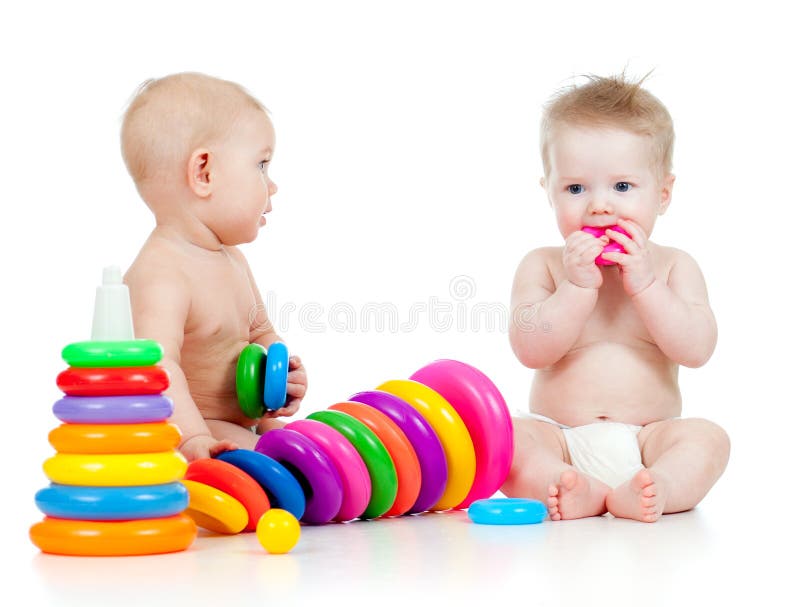 Children Playing with Color Developmental Toys Stock Photo - Image of ...