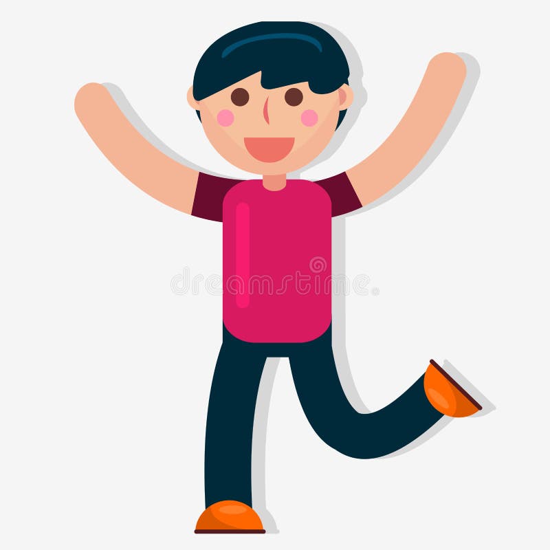 Children Playing with Happy Expression Vector Illustration Stock ...