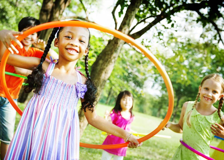 Children Playing Hoop Cheerful Exercise Concept Stock Photo - Image of ...