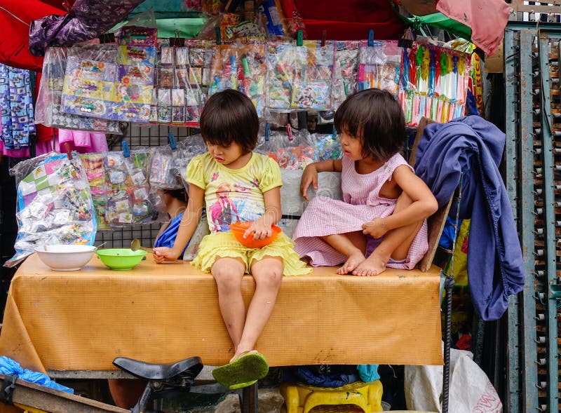 Children Playing At The House In Manila, Philippines Editorial Stock ...