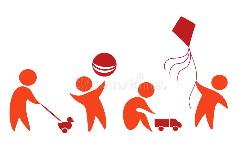 Children playing icons stock vector. Illustration of clip - 23886115