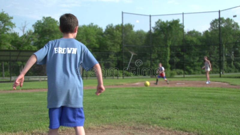 Children Playing Kickball in a Park Stock Video - Video of game ...