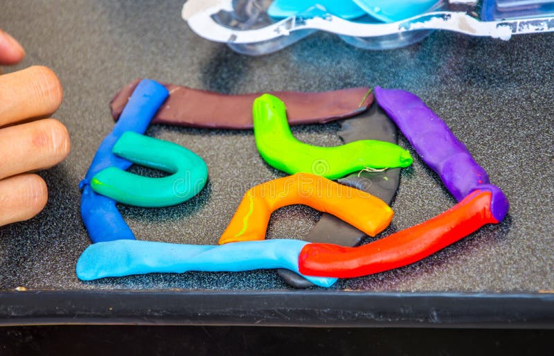 Children Playing with Modeling Clay Stock Photo - Image of childhood ...