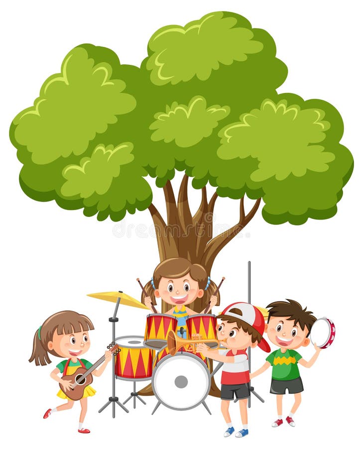 Children Playing Under Tree Stock Illustrations – 170 Children Playing ...
