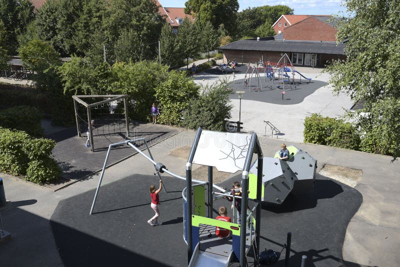 Children Playing on a Playground during Break Stock Image - Image of ...