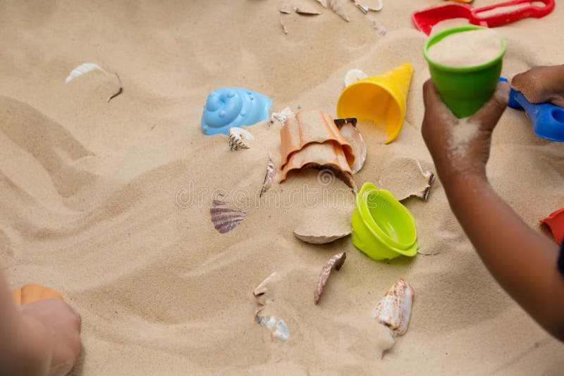 Children Playing in the Sand Stock Image - Image of activity, colorful ...