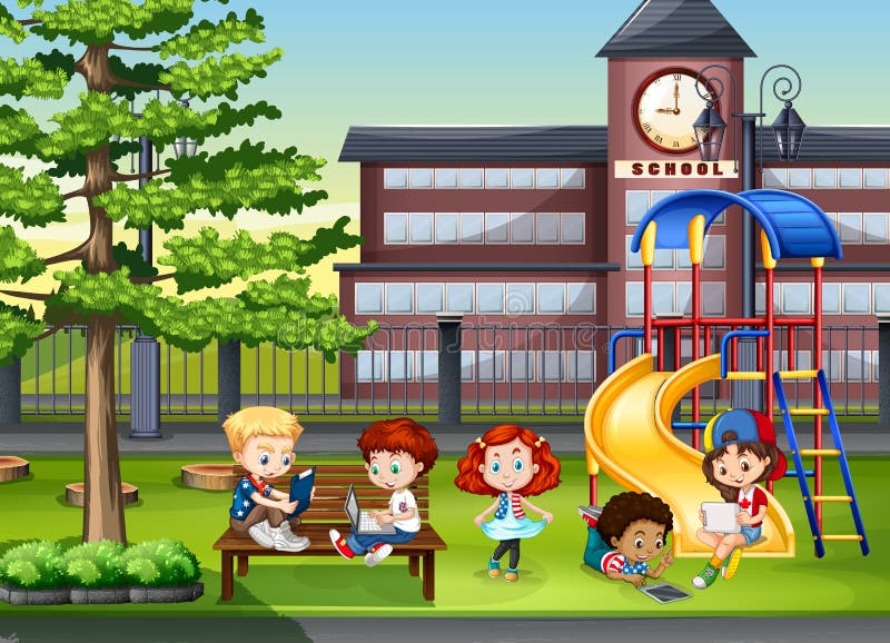 School Playground Stock Illustrations – 11,097 School Playground Stock ...