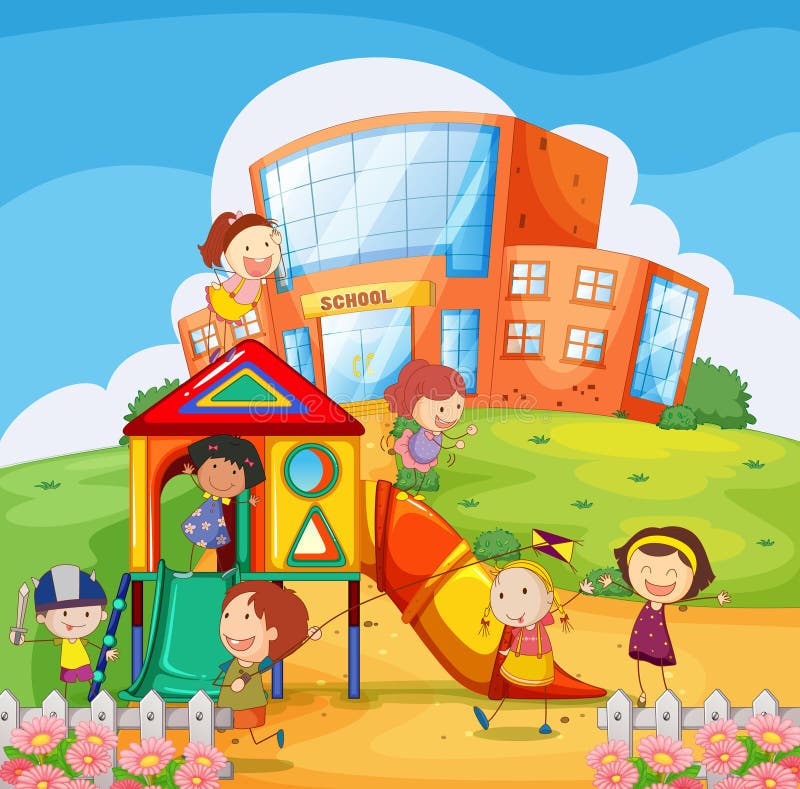 School Playground Stock Illustrations – 11,097 School Playground Stock ...