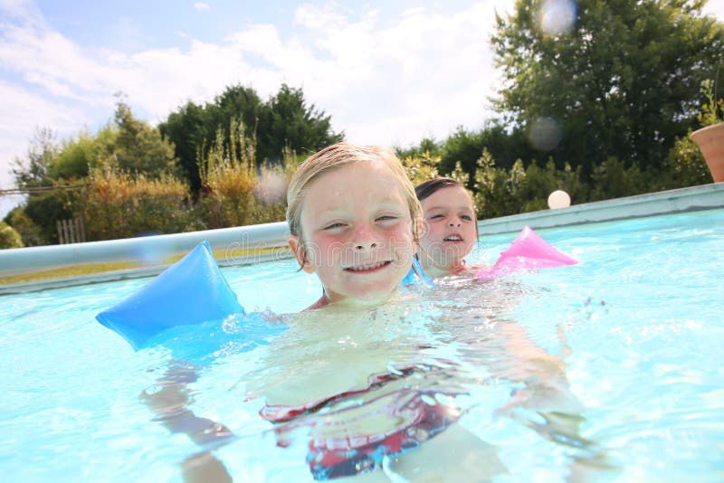 Children Playing in Swimming Pool Stock Image - Image of resort ...