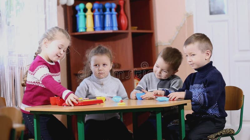Children Playing at the Table Stock Video - Video of education ...