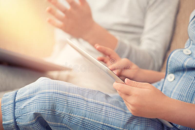 Children Playing with Tablet Pc Stock Image - Image of electronic ...