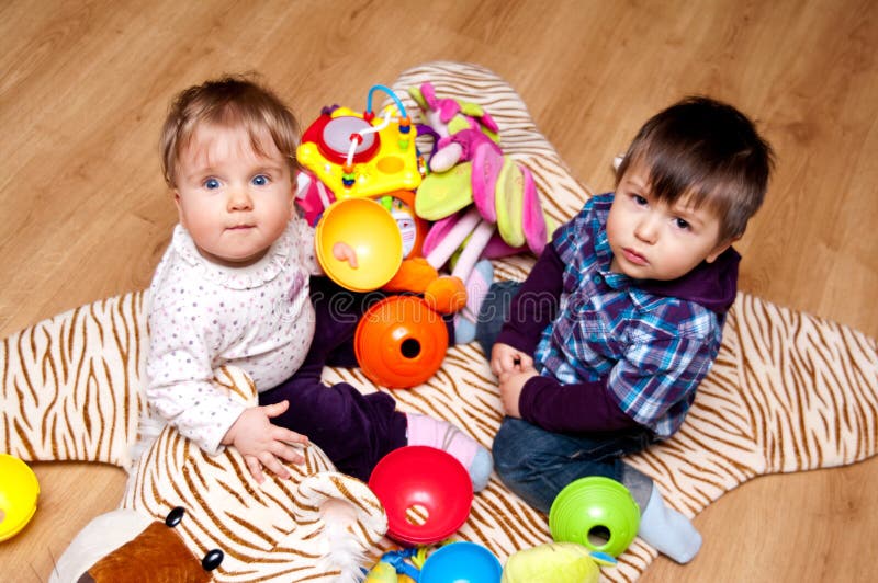 Children playing with toys stock image. Image of infant - 17770157