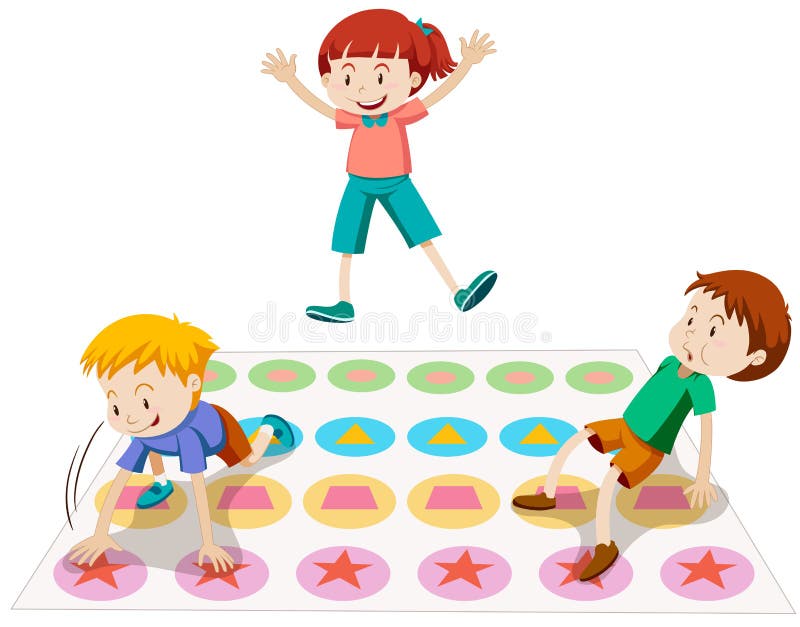 Children Playing Twister Together Stock Vector - Illustration of game ...