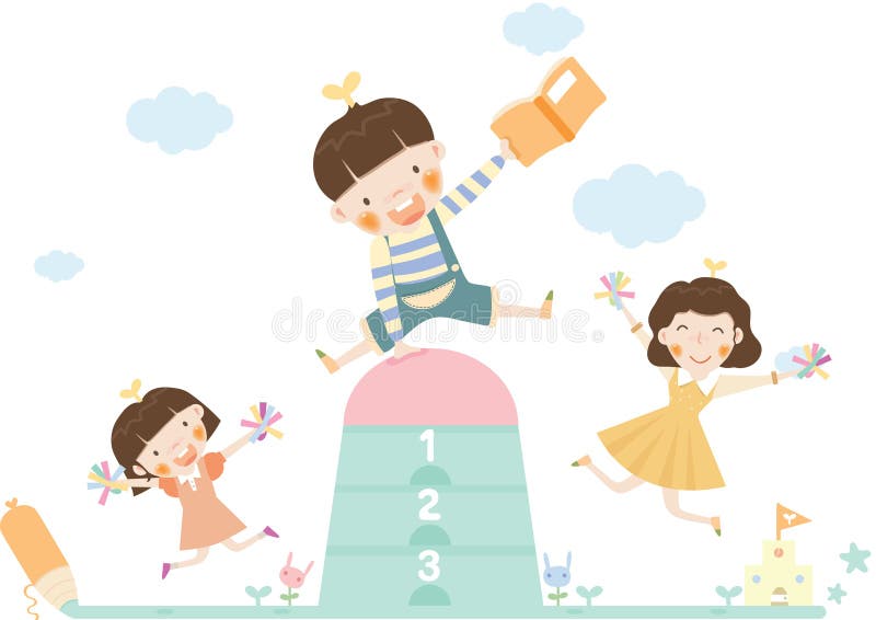 Children Playing. Vector Illustration Decorative Design Stock Vector ...